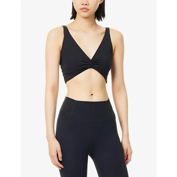 Free People Never Better Reversible Twist Crop Sports Bra - Black