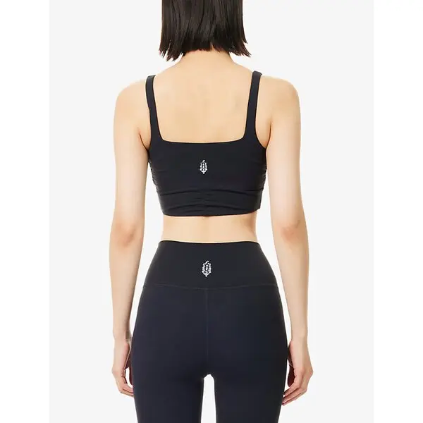 Free People Never Better Reversible Twist Crop Sports Bra - Black