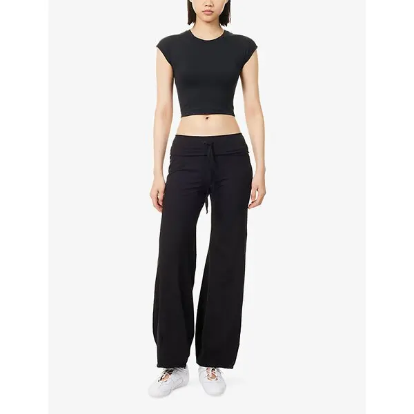 Free People Stretch-jersey Trousers With Bubble-leg And Drawstring
