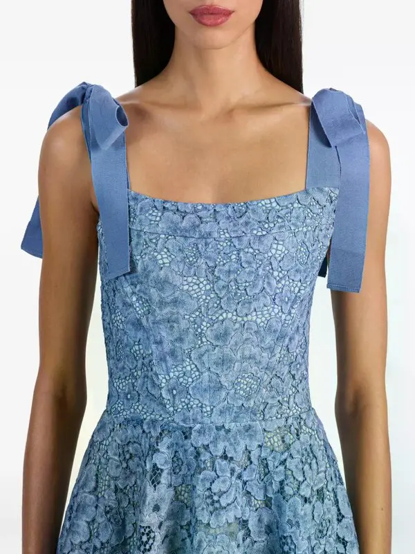 Alice + Olivia Rosalee Lace Midi Dress - Blue