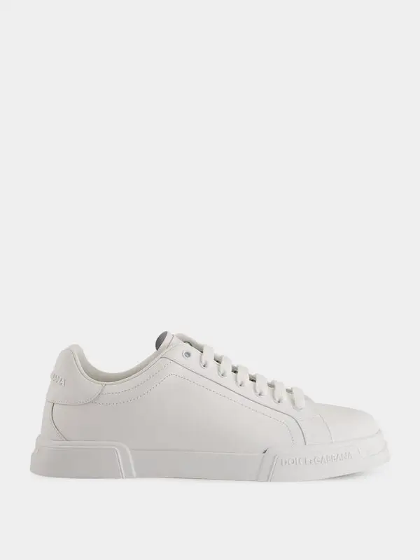 Dolce & Gabbana Low-top Leather Sneakers - White