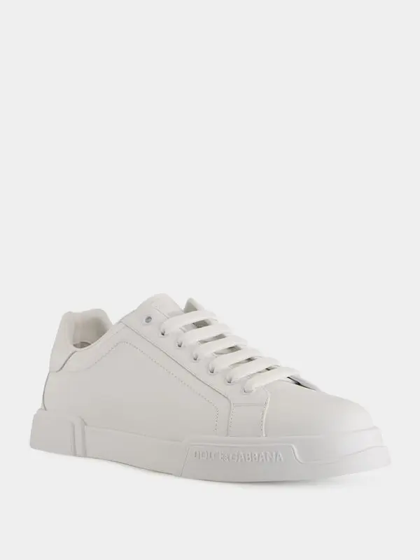 Dolce & Gabbana Low-top Leather Sneakers - White