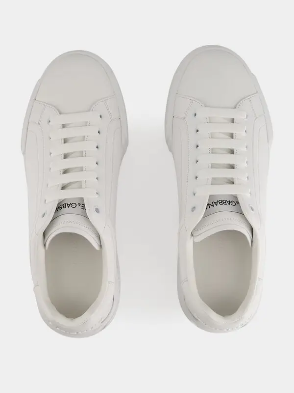 Dolce & Gabbana Low-top Leather Sneakers - White