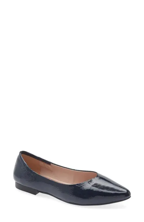 Cordani Mavis Pointed Toe Flat - Navy Patent