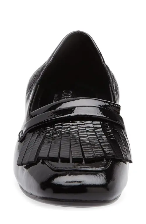 Cordani Mistie Fringe Trim Loafer - Black Patent