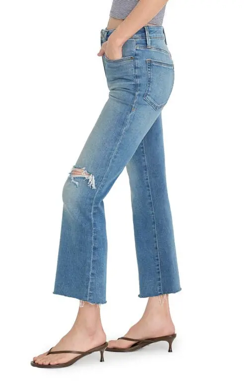 Good American Soft-tech Good Legs Ripped Crop Mini Bootcut Jeans - Indigo1210