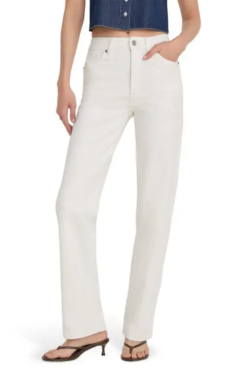 Good American High Waist Straight Leg Jeans - White001