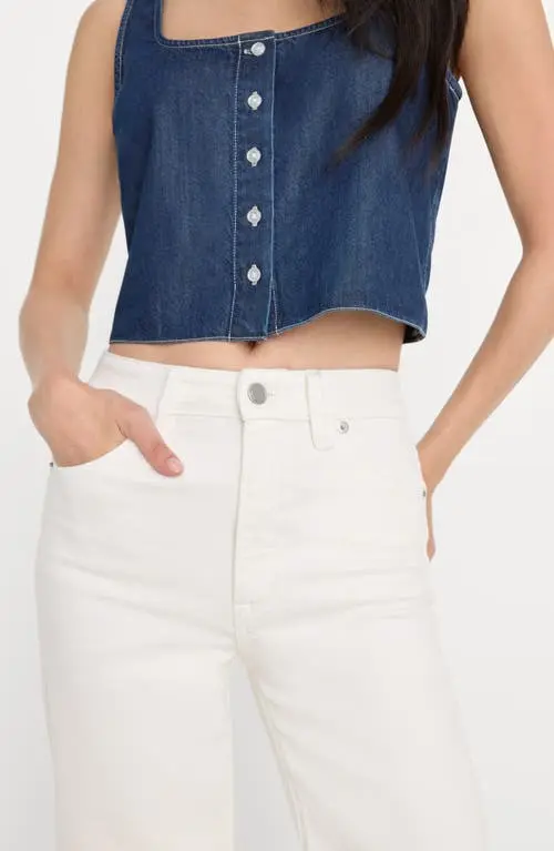 Good American High Waist Straight Leg Jeans - White001
