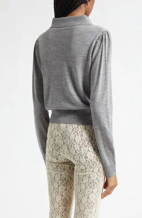 Sandy Liang Akira Merino Wool Sweater - Heather Grey