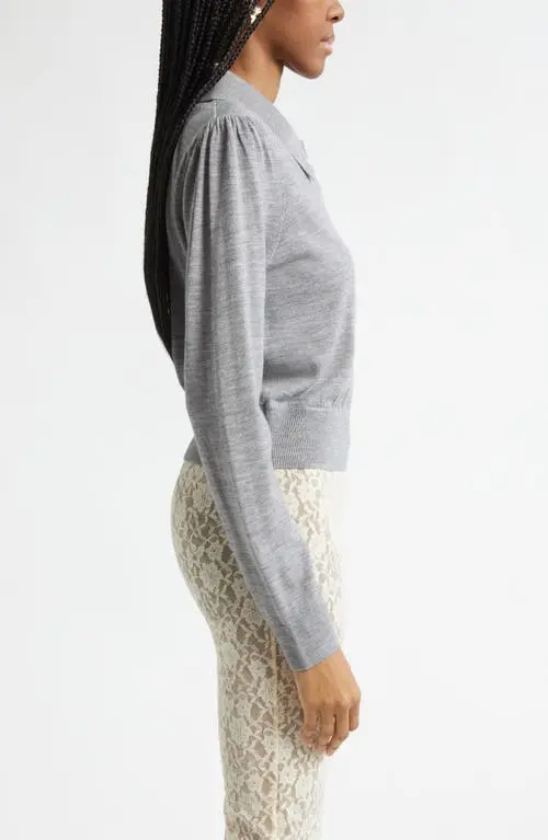 Sandy Liang Akira Merino Wool Sweater - Heather Grey
