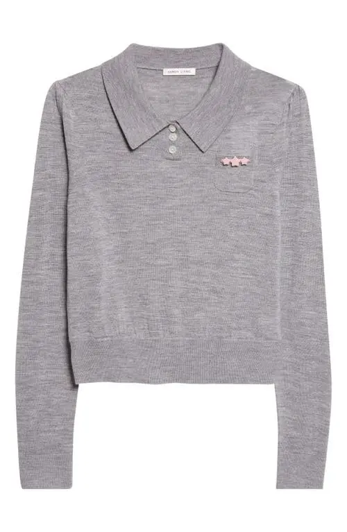 Sandy Liang Akira Merino Wool Sweater - Heather Grey