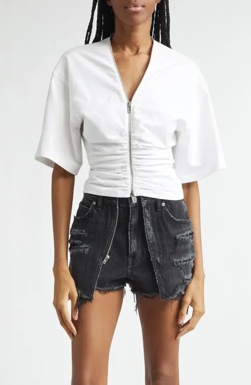 Alexander Wang Ruched Knit Zip Top