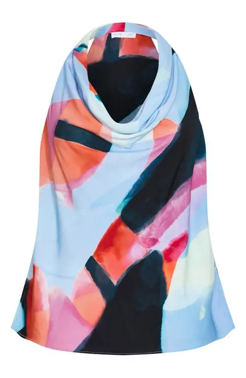 City Chic Abstract Print Cowl Neck Top - Aspect