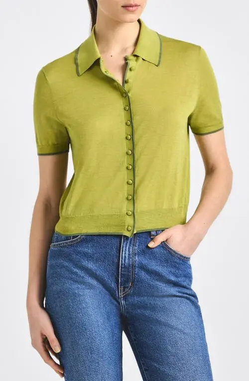 Derek Lam 10 Crosby Silk And Cotton Buttoned Sweater