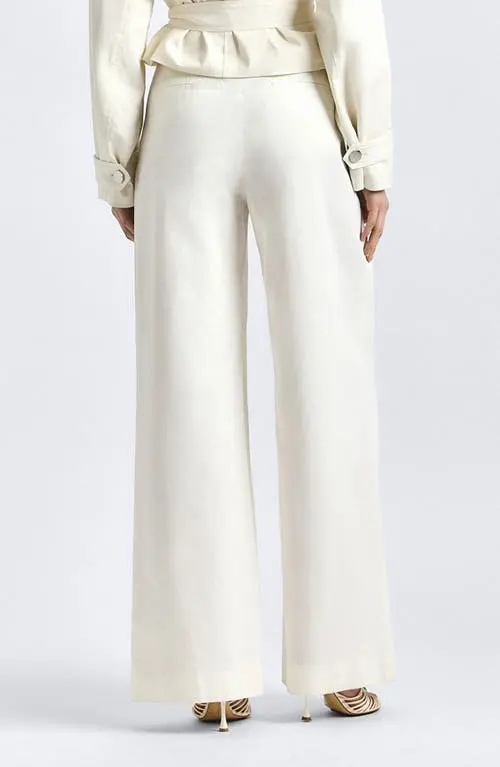 Derek Lam 10 Crosby Juliana Pleated Wide Leg Twill Pants