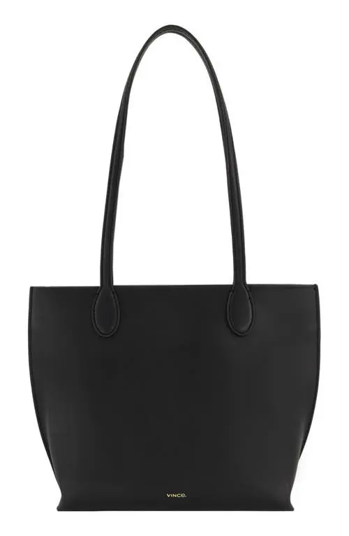 Vince Mini Athene Nappa Leather Tote - Black