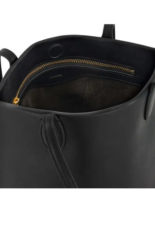Vince Mini Athene Nappa Leather Tote - Black