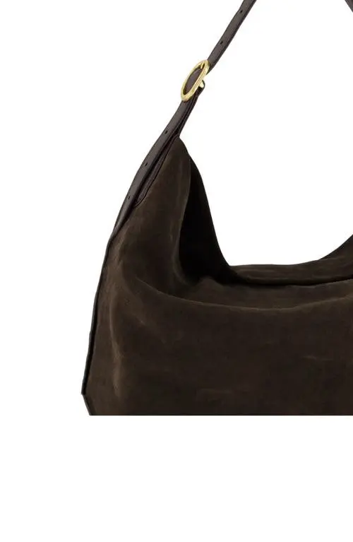 Vince Medium Vivian Suede Hobo Bag - Cacao
