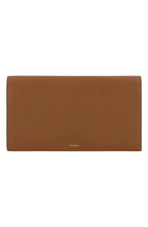 Vince Continental Nappa Leather Wallet - Saddle