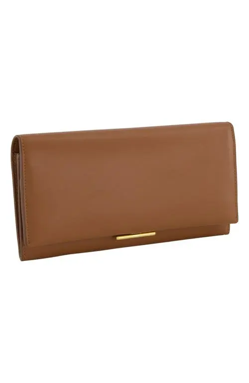 Vince Continental Nappa Leather Wallet - Saddle