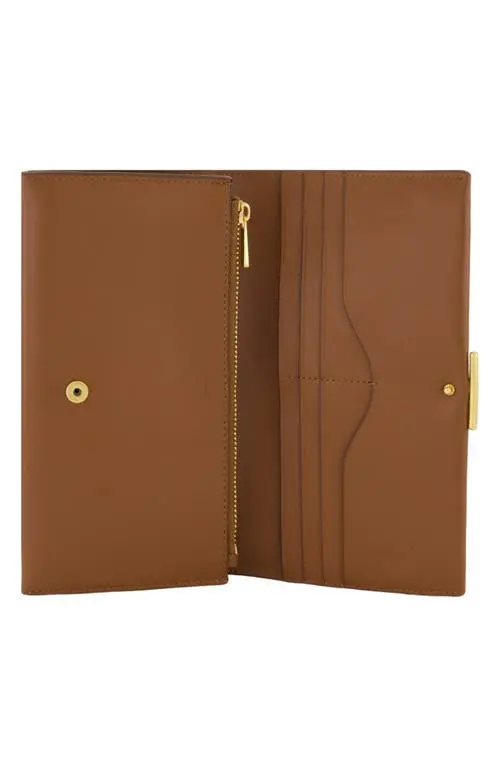Vince Continental Nappa Leather Wallet - Saddle