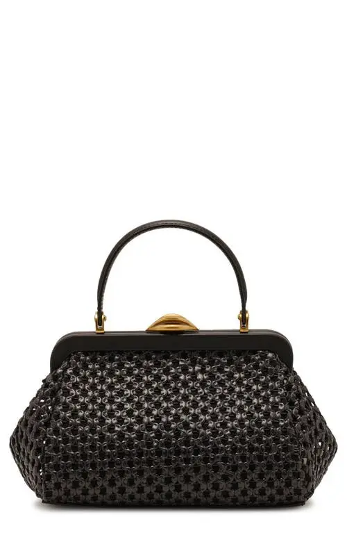 Cult Gaia Zuma Woven Frame Top Handle Bag - Black