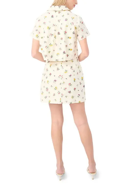 Ted Baker London Floral Eyelet Button-up Crop Top