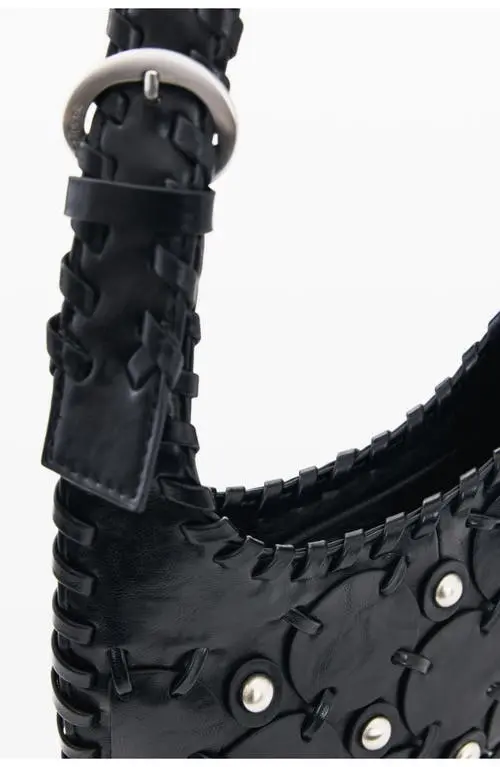 Desigual Faux Leather Studded Shoulder Bag