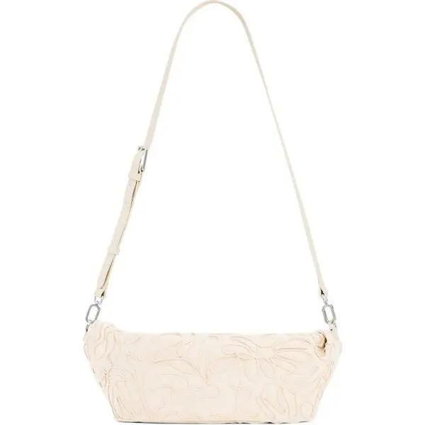 Desigual Raffia & Canvas Shoulder Bag