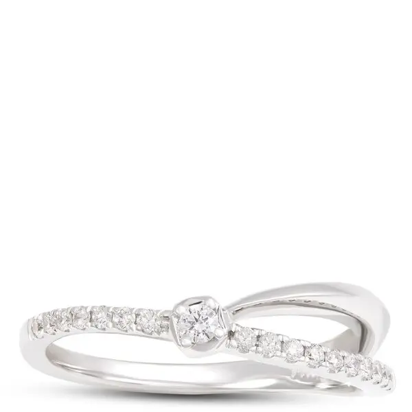 Benbridge Split Shank Diamond Ring In 14k White Gold - Wg