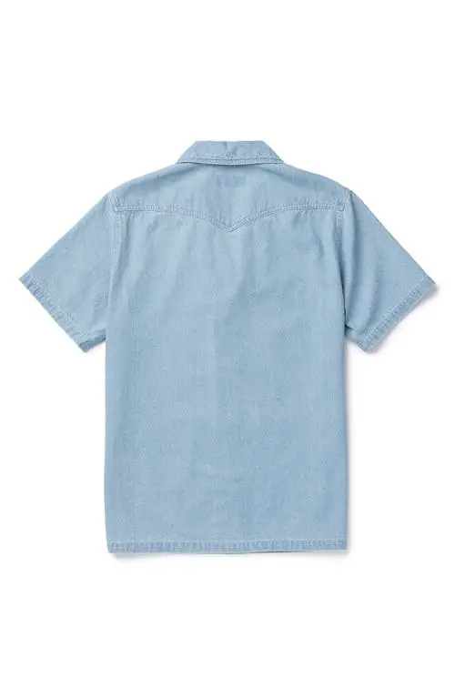 SEAGER CO Southpaw Whippersnapper Cotton Chambray Snap-up Shirt