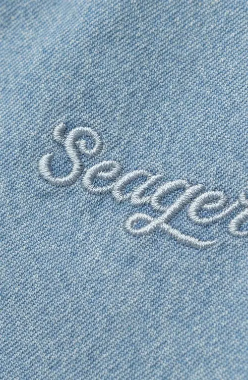 SEAGER CO Southpaw Whippersnapper Cotton Chambray Snap-up Shirt