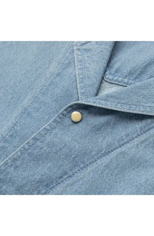 SEAGER CO Southpaw Whippersnapper Cotton Chambray Snap-up Shirt