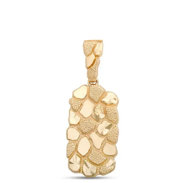 Benbridge Gold Nugget Dog Tag Pendant - Yg