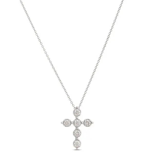 Benbridge Diamond Cross Pendant Necklace - Wg