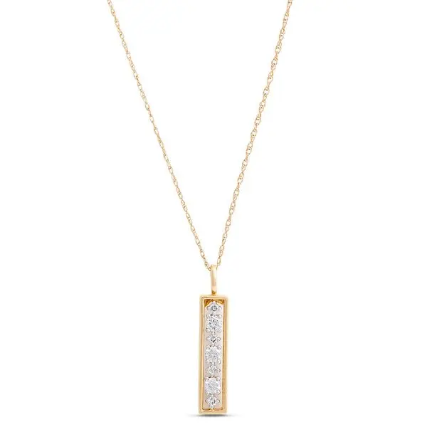 Benbridge Linear Frame Diamond Pendant In 14k Two-tone - Tt