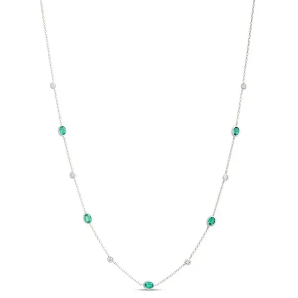 Benbridge 18-inch Emerald And Diamond Necklace - Green