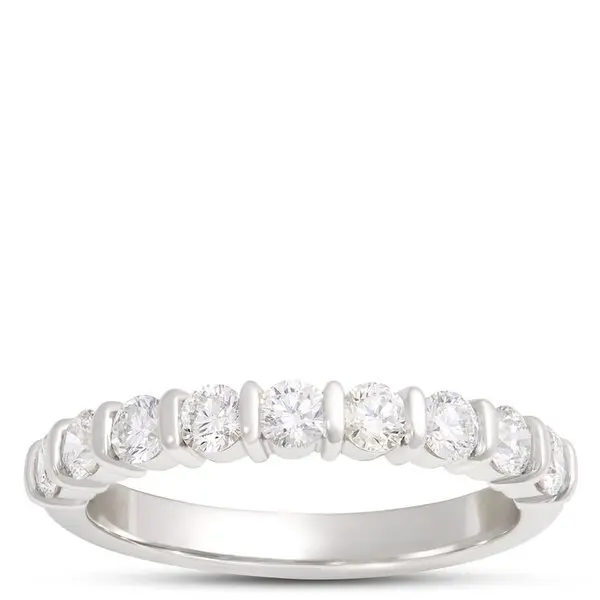 Benbridge Platinum Band Ring With Round Diamonds - Plt