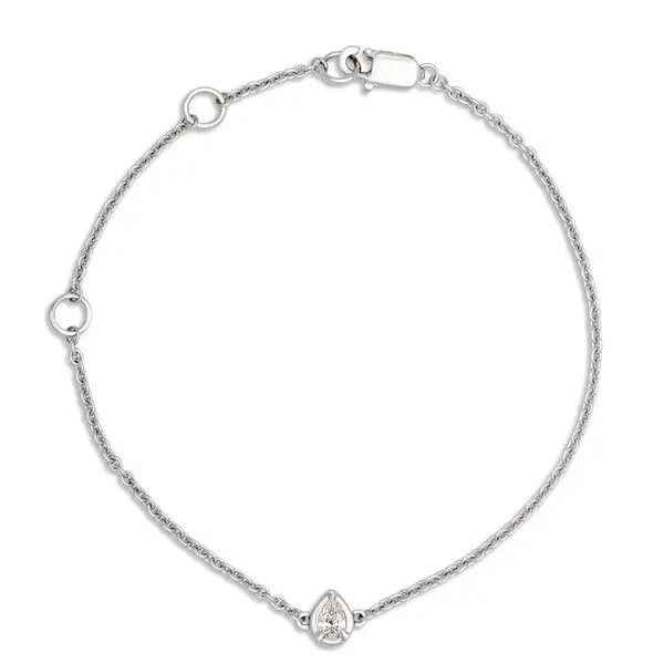Benbridge 14k White Gold Adjustable Bracelet With Pear Shaped Diamond - Hij