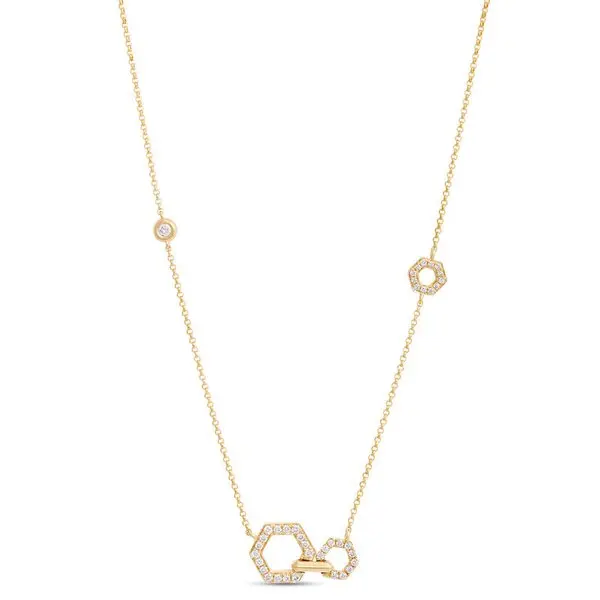 Benbridge Hexagon Diamond Necklace - Yg
