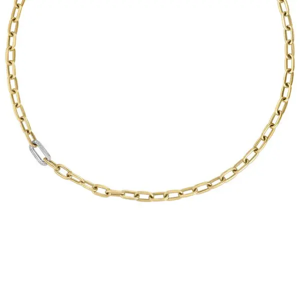 Roberto Coin 18k Gold Diamond Paperclip Link Chain Necklace - Tt