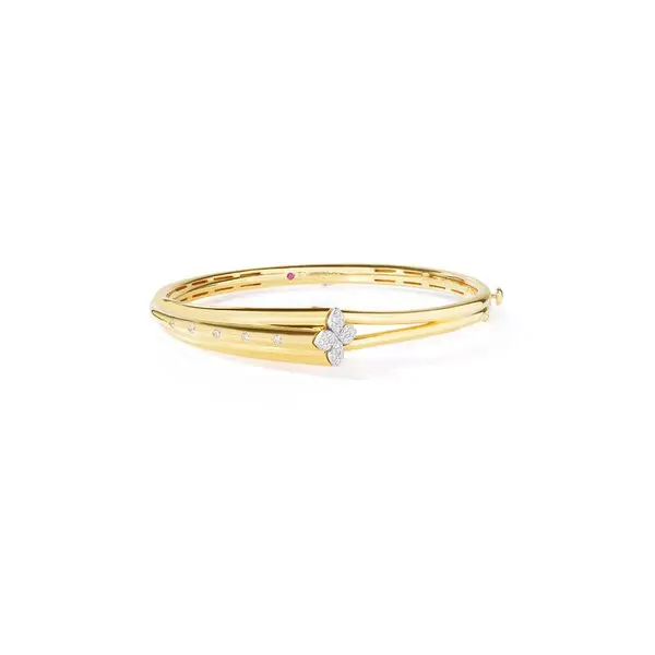Roberto Coin 18k Gold Diamond Flower Bangle - Tt