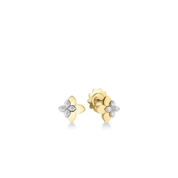 Roberto Coin 18k Gold Diamond Flower Earrings - Tt