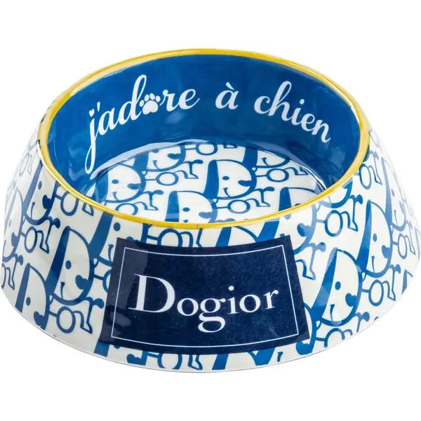 HAUTE DIGGITY DOG Dogior Pet Bowl - Blue/white