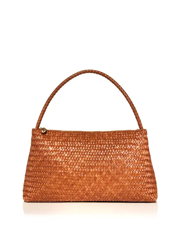 Madewell Large Leather Shoulder Bag Woven Collection - Burnt Siena