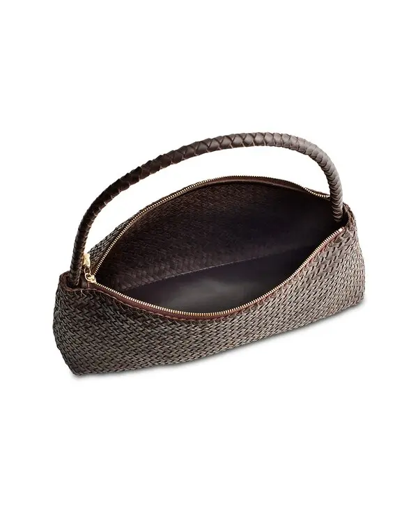 Madewell Large Leather Shoulder Bag Woven Collection - Coffee Bean