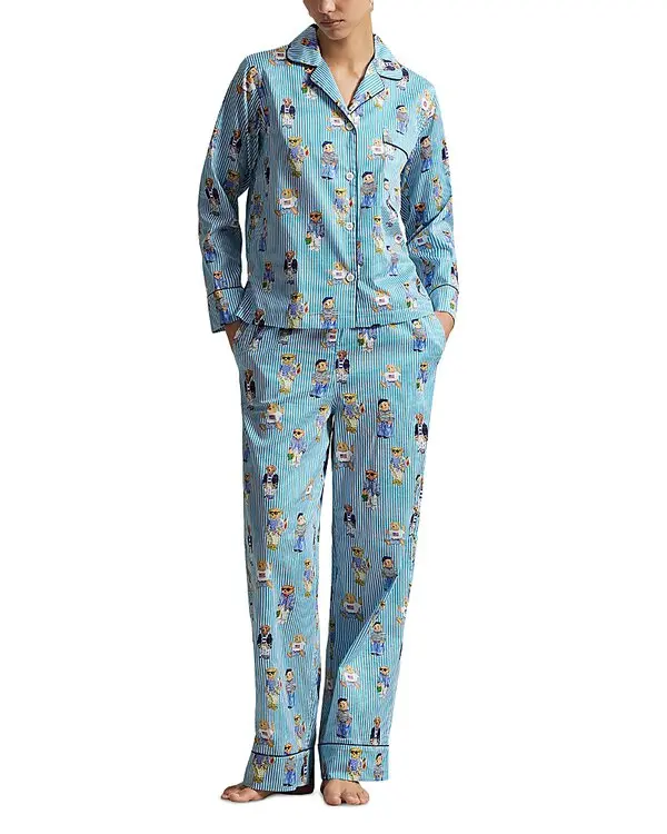 Polo Ralph Lauren Madison Printed Pajama Set - Aqua Mist