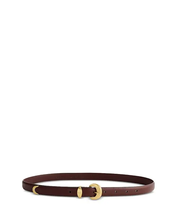 Madewell Lucie Dome Buckle Suede Belt - Chocolate Raisin