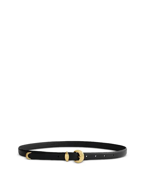 Madewell Lucie Dome Buckle Leather Belt - True Black