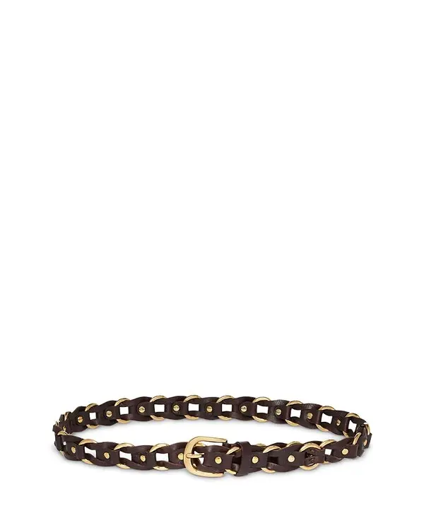 Madewell Metal Ring And Woven Leather Belt - Coffee Bean
